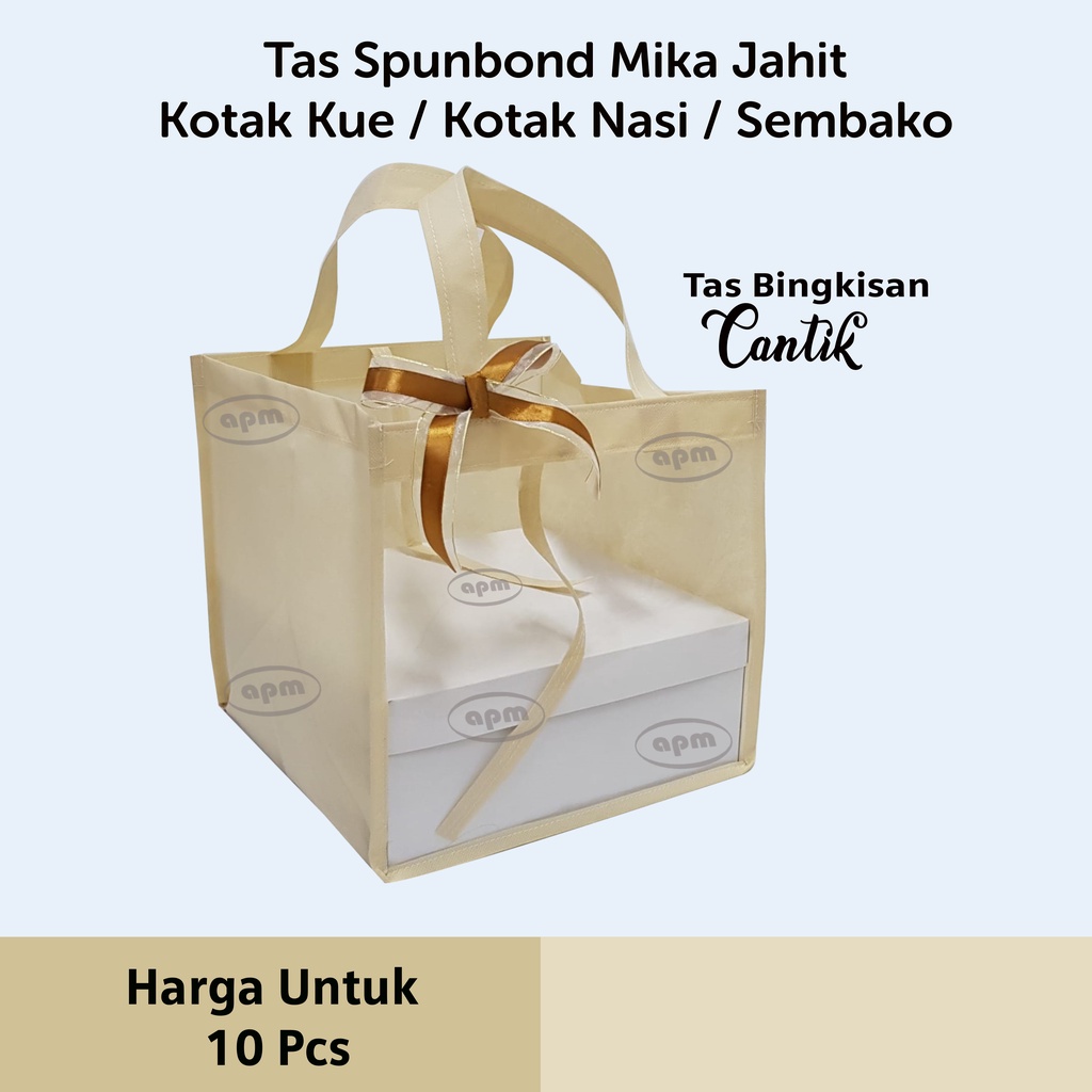 Jual Tas Spunbond Mika Jahit Kotak Kue / Kotak Nasi / Sembako | Shopee ...