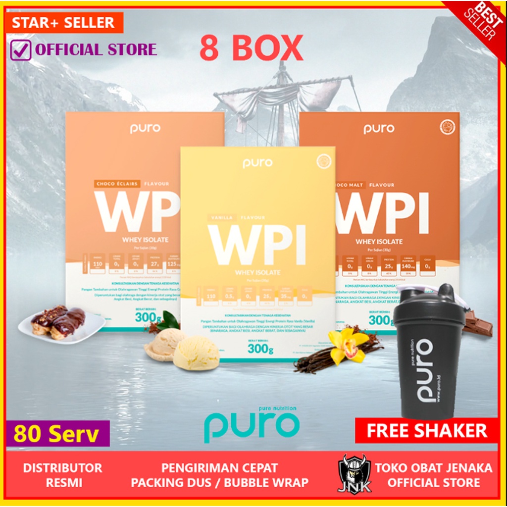 Jual PURO WPI ISOPRO Whey Protein Isolate 80 Serv | PURE Cutting Diet Murni No Amino Spiking ...