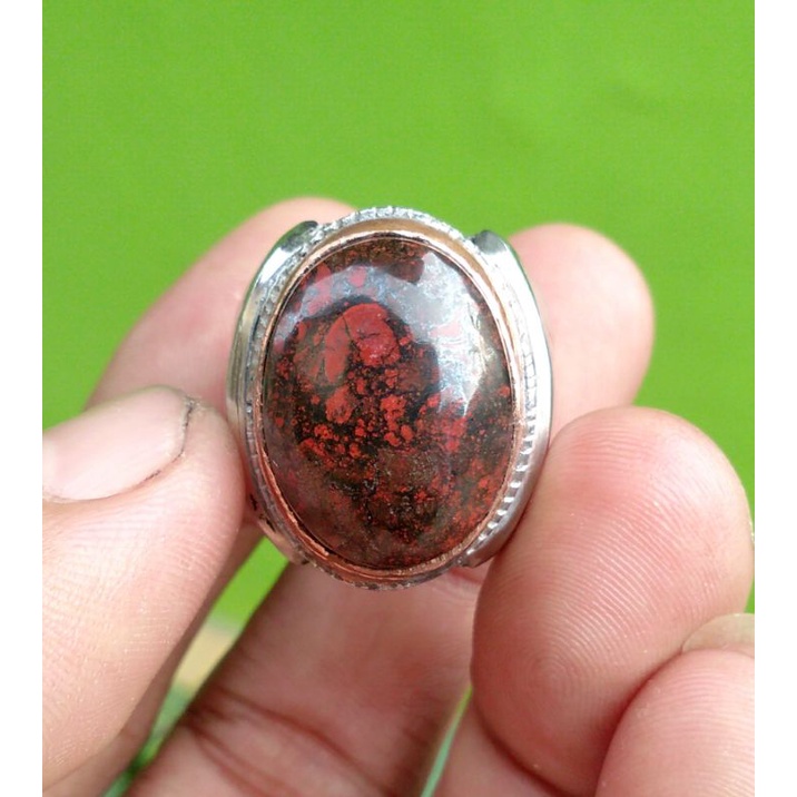 Jual Cincin Batu Akik BADAR BESI MERAH Kebumen asli batu alam bukan ...