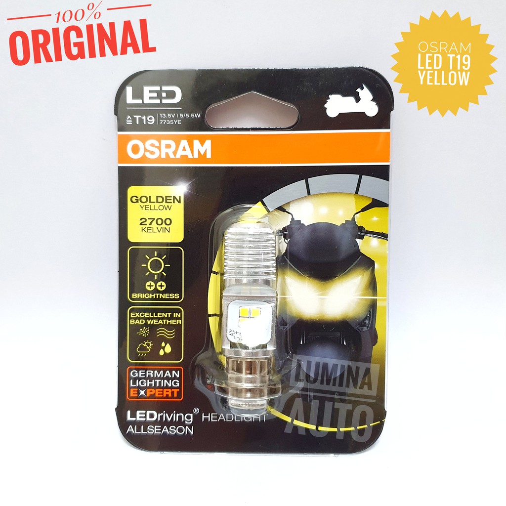 Jual Osram LED T19 M5 H6 K1 - Lampu LED Motor Kuning / Golden Yellow 2700K All Season | Shopee ...