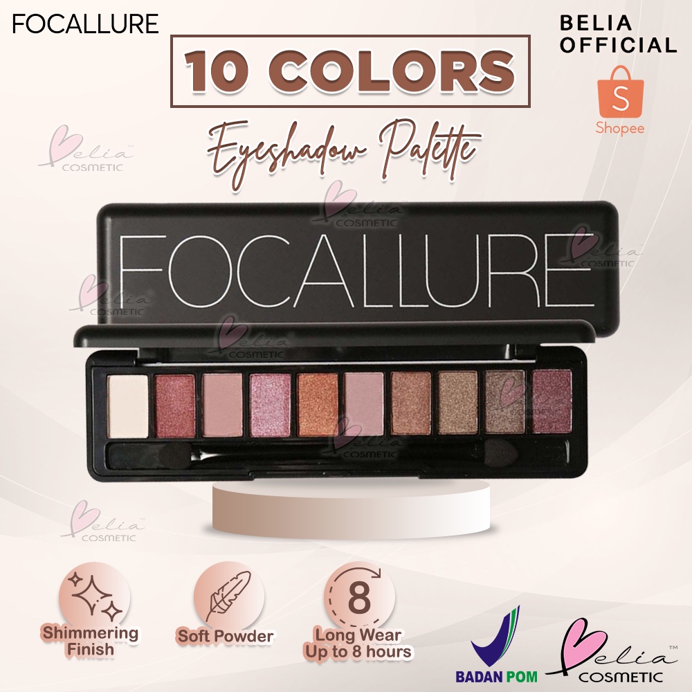 Jual BELIA FOCALLURE Full Featured Nude 10 Colors Eyeshadow Palette ...