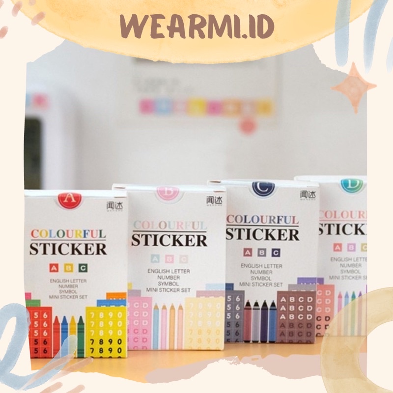Jual Sticker Box Deco 48Pcs Colorful STicker Alphabet Numeric Symbol ...