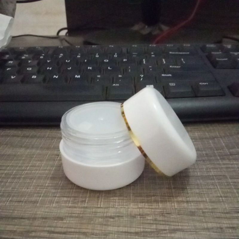 Jual pot cream ps 10gr-12,5gr putih pot natural list gold dan print tgl ...