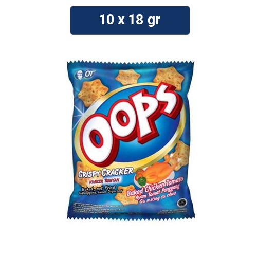 Jual Oops Bake Crispy Cracker Rasa Chicken Tomato 10 x 18 gr | Shopee ...