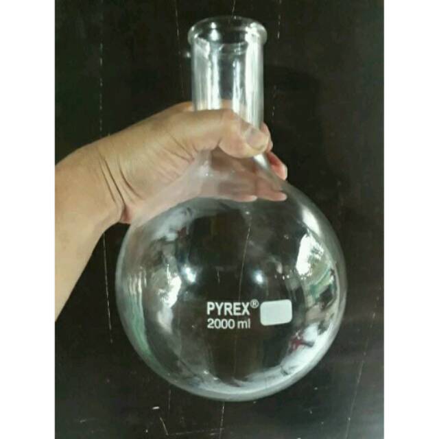 Jual Labu alas bulat 2000ml/boiling flask 2 liter pyrex | Shopee Indonesia