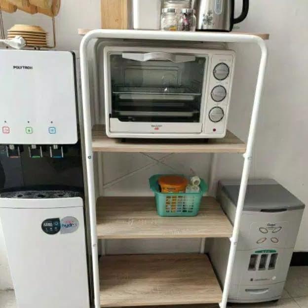 Jual Rak dapur serbaguna 4 tingkat susun 4 rak oven microwave rak besi ...