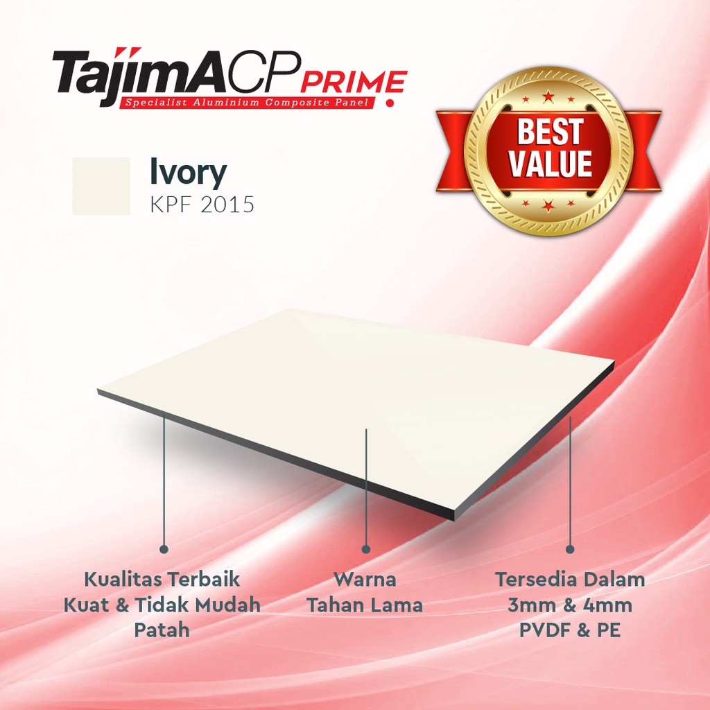Jual ( Free Kurir Toko ) ACP Tajima Ivory 3mm Indoor - Aluminium ...