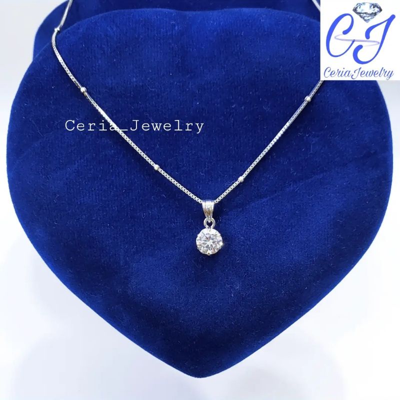 Jual Kalung Perak Asli Silver Wanita Dewasa 925 lapis Emas Putih Model ...