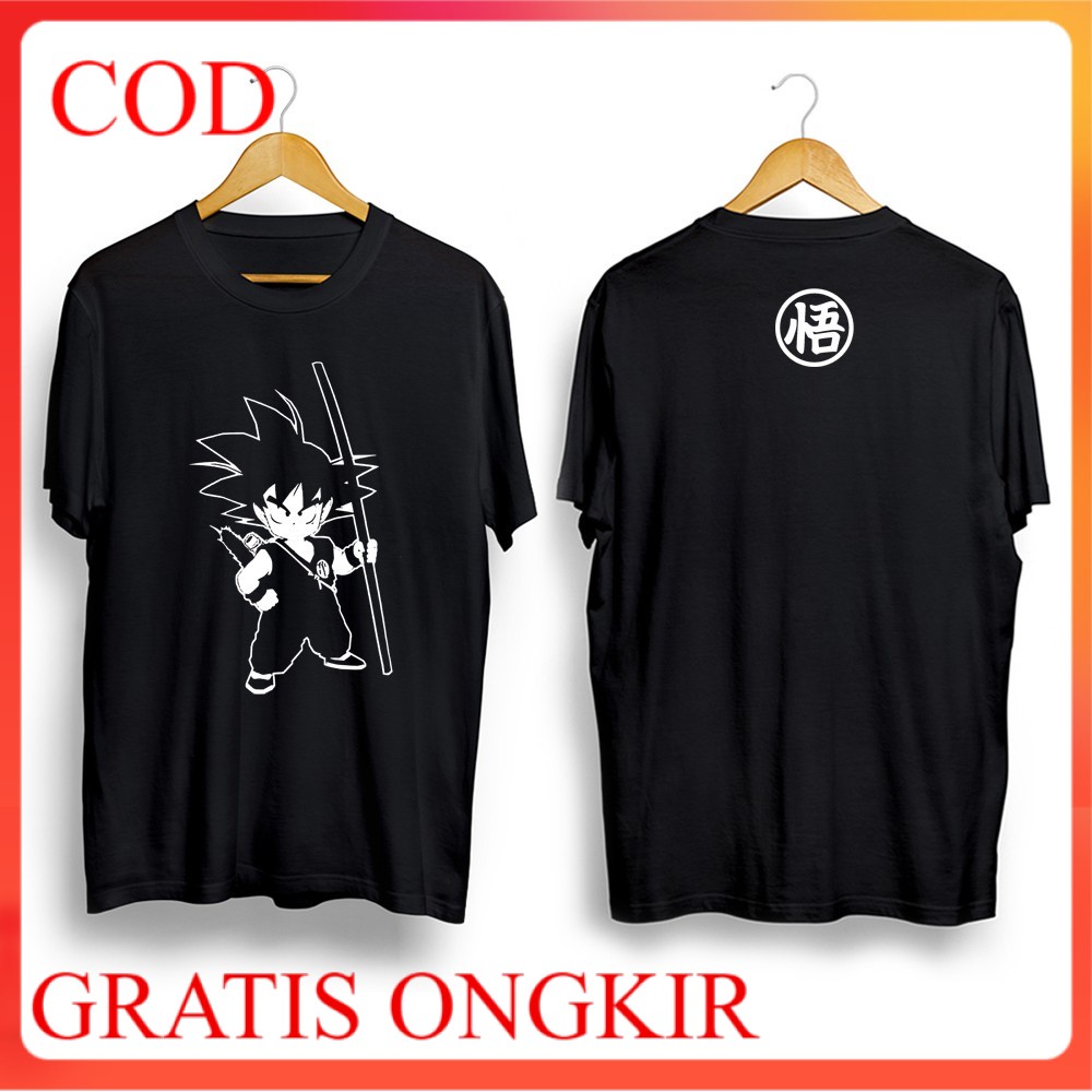 Jual Kaos son goku Gohan Goten dragon ball kartun Gon bol + Belakang ...