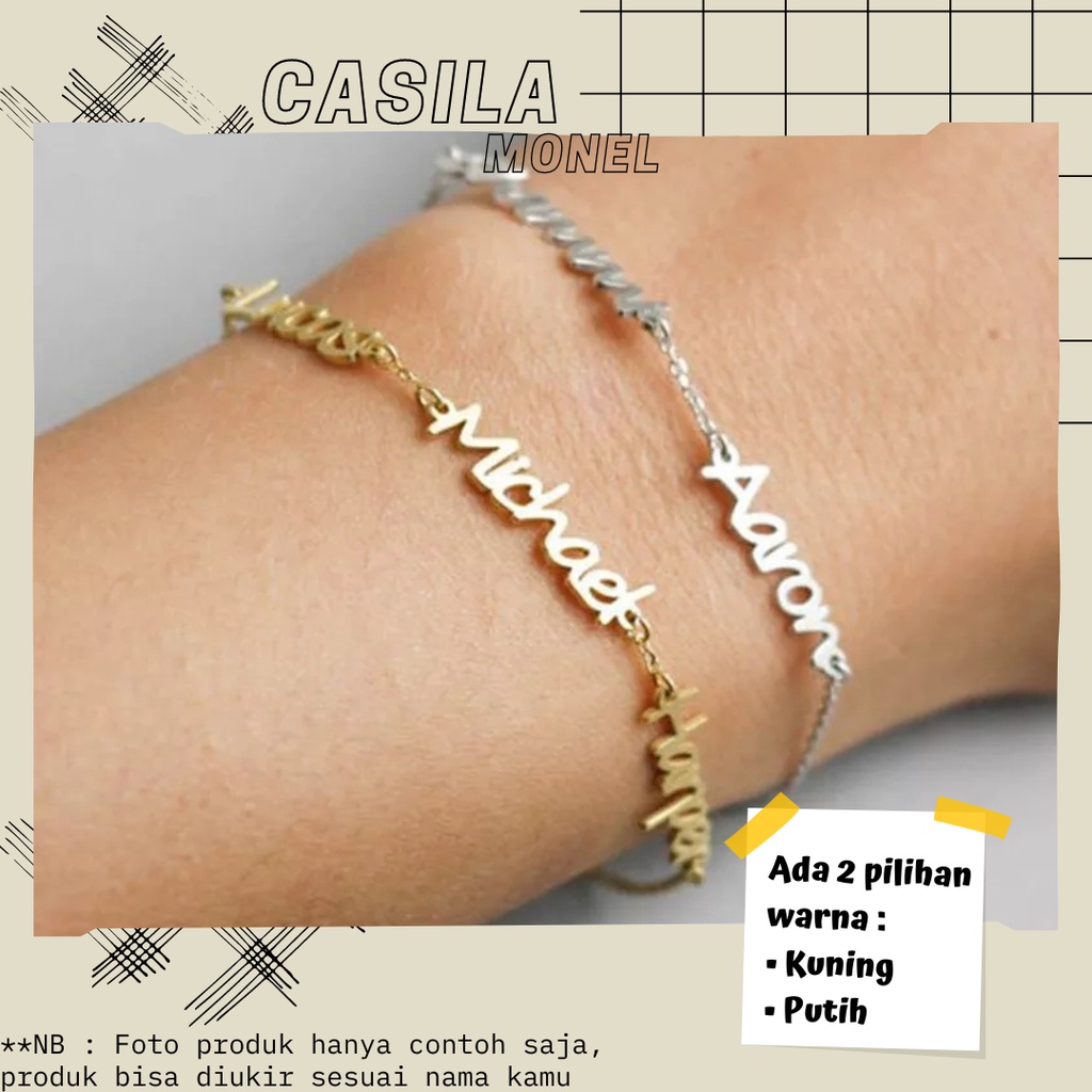 Jual Gelang Nama + Gelang Kustom Sesuai Nama Kamu + Untuk Semua Usia ...