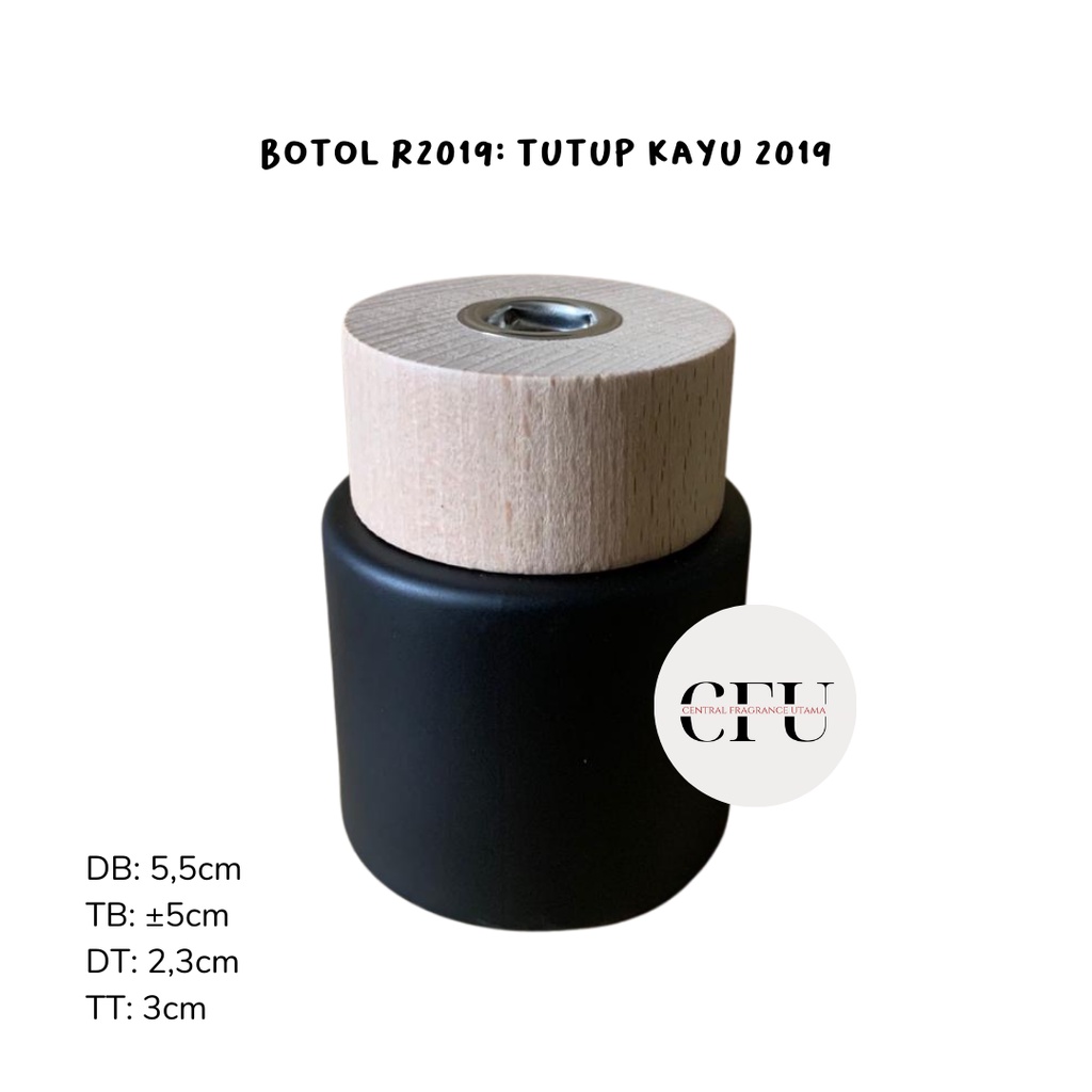 Jual Botol Diffuser Bulat Tutup Kayu 80ml (Kode : R2019) | Shopee Indonesia