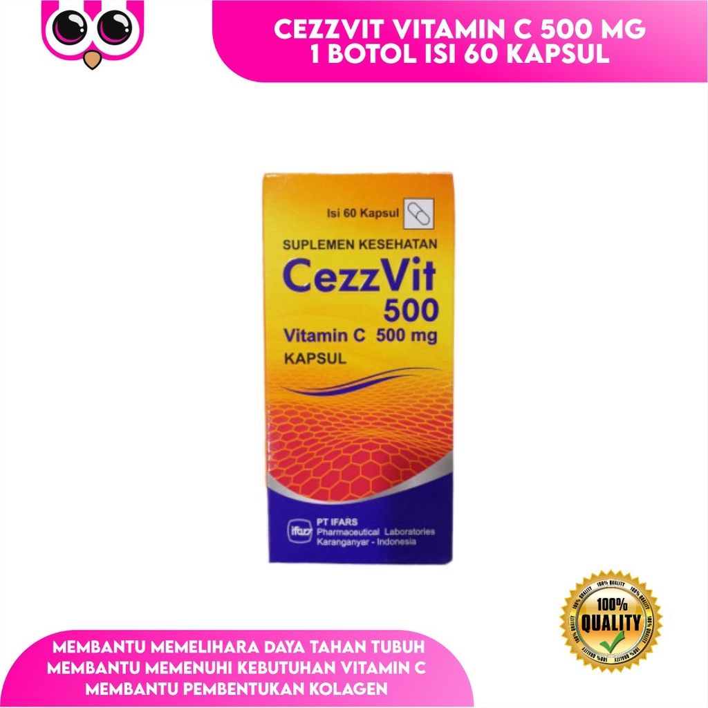 Jual CEZZVIT VITAMIN C 500 MG 1 BOTOL ISI 60 KAPSUL / VITAMIN KAPSUL ...