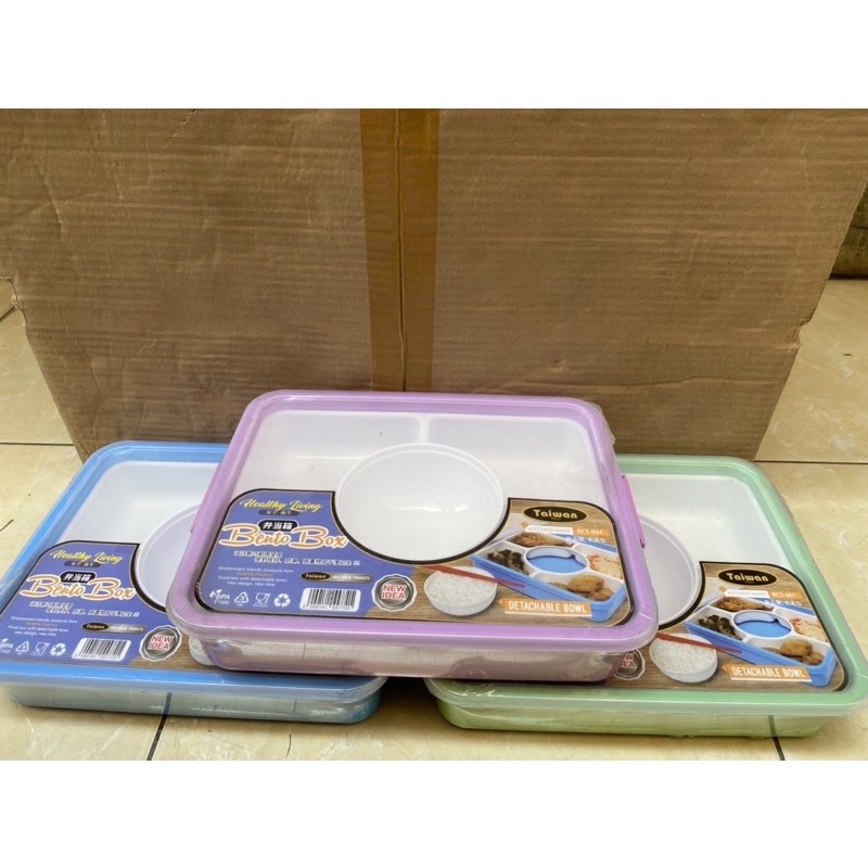 Jual lunch box bento 5 sekat segi (Taiwan) | Shopee Indonesia
