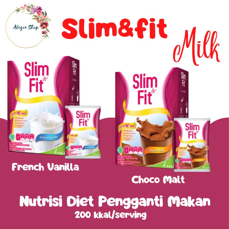 Jual Susu Slim & Fit Coklat Vanilla Susu Diet 1 box isi 6 sachet ...