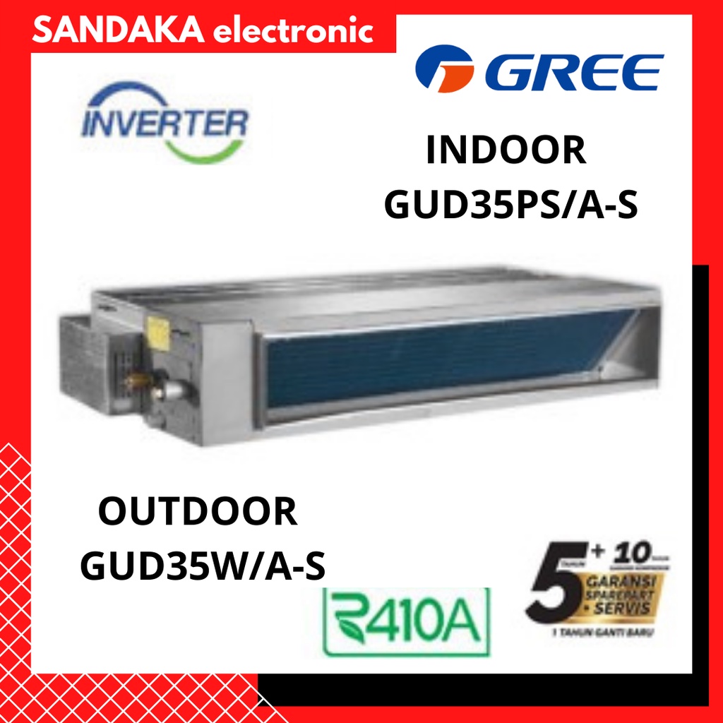 Jual AC SPLIT DUCT GREE 1,5 PK INVERTER R410 GUD35PS/A-S | Shopee Indonesia