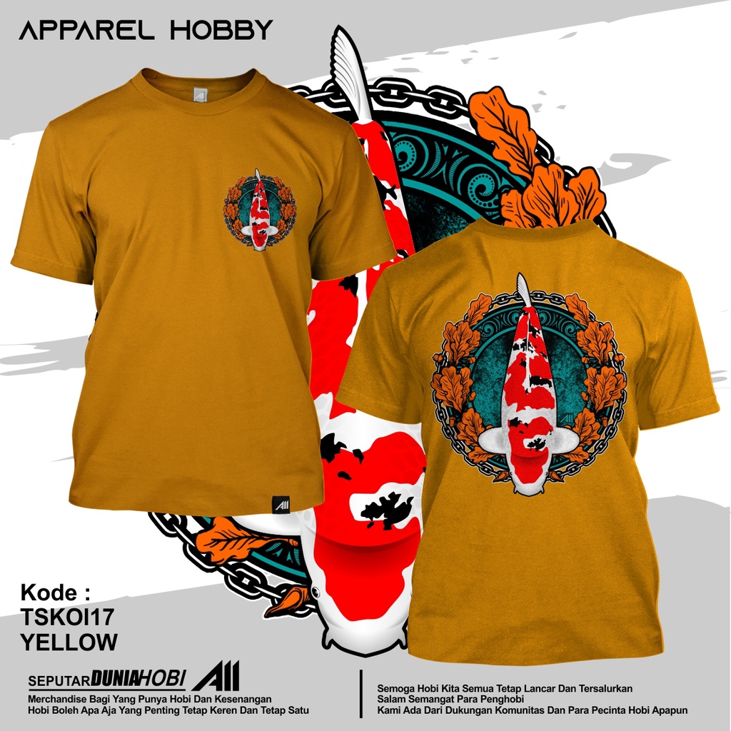 Jual KAOS IKAN KOI SANKE KOI17 YELLOW TSHIRT | Shopee Indonesia
