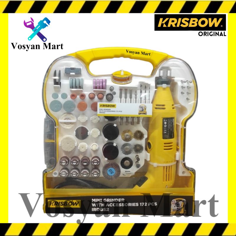 Jual Krisbow Mini Grinder Set 172pcs || Mini Drill Krisbow Set || Bor Tuner Krisbow Set | Shopee ...