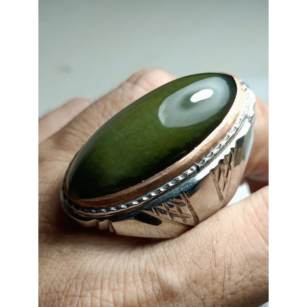 Jual Batu cincin AKIK pandan lumut ijo cincau super qualitas | Shopee ...