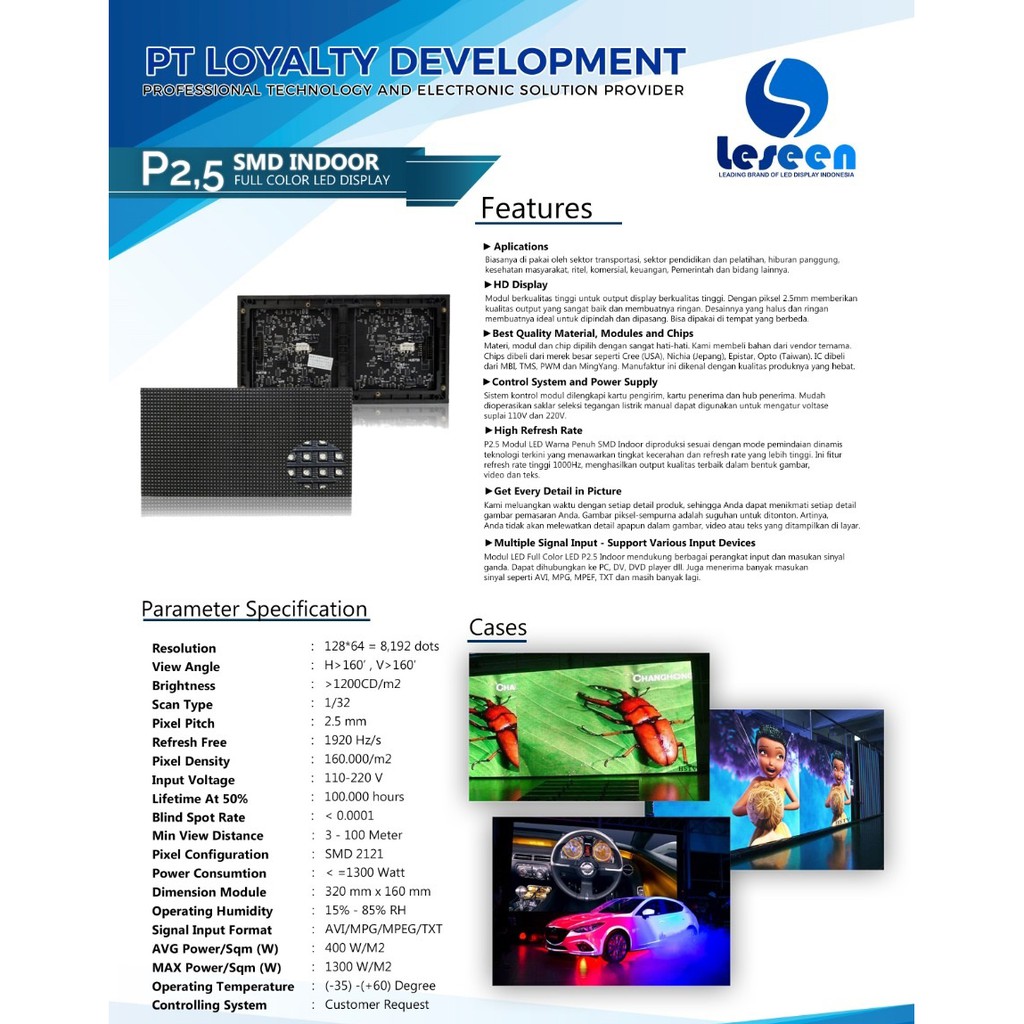 Jual Modul P2,5 Indoor Full Color Videotron | Shopee Indonesia