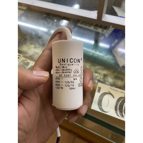 Jual Kapasitor running unicon 14uf 450v Type Kabel | Shopee Indonesia