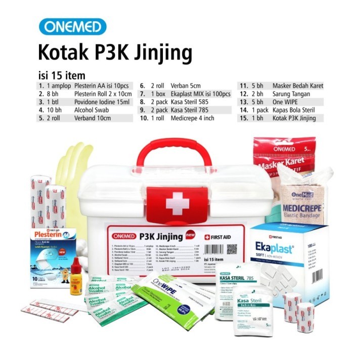 Jual Kotak P3K Lengkap Dengan Isinya / First Aid Kit Lengkap P3k Onemed ...