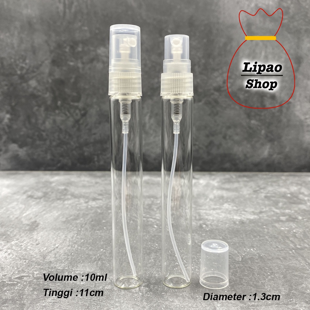 Jual Botol Spray Kaca 10ml Parfum Vial Refillable Atomizer Tutup Bening ...