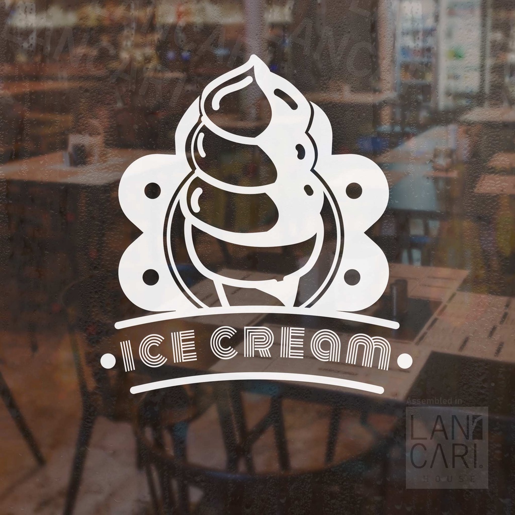 Jual Cutting Sticker Ice Cream Stiker Toko Shop Cafe Dekorasi Kaca ...