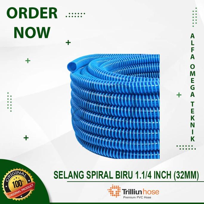 Jual TRILLIUN SELANG HISAP SPIRAL BIRU 1 1/4" PVC POMPA HISAP IRIGASI ...