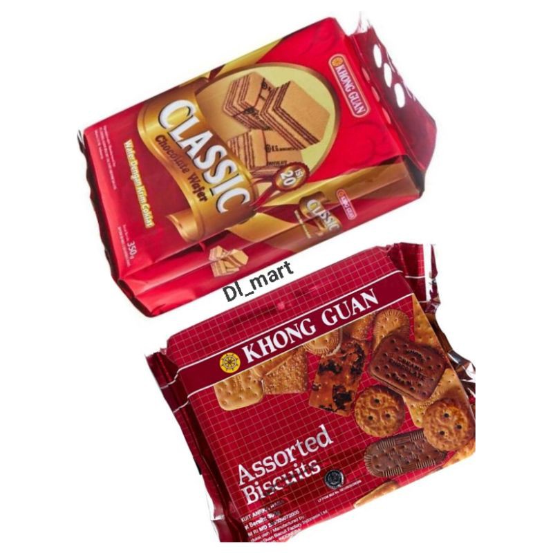 Jual Khong Guan Classic Wafer Chocolate dan Assorted Biscuits / Kong ...