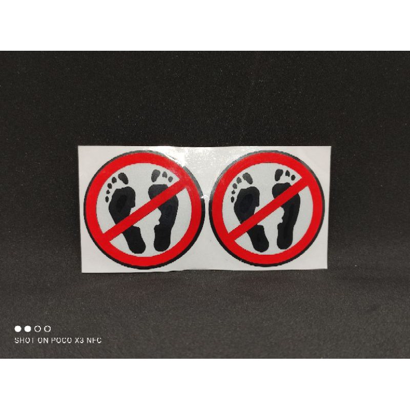 Jual stiker PRINTCUT footstep - cutting stiker dilarang injak kaki (A12 ...