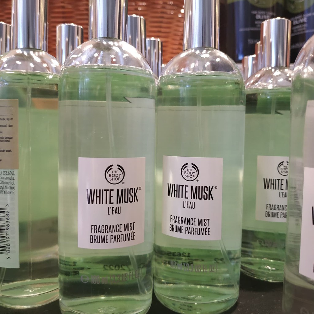 Jual The Body Shop WHITE MUSK L'EAU Fragrance Mist 100ml - Parfum Body Shop | Shopee Indonesia