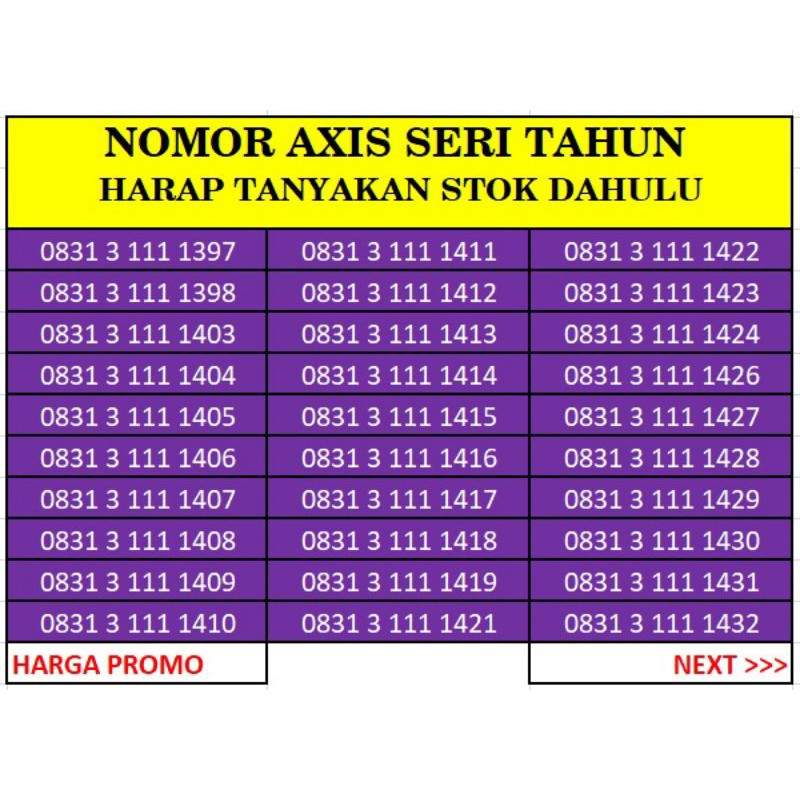 Jual NOMOR AXIS CANTIK | Shopee Indonesia