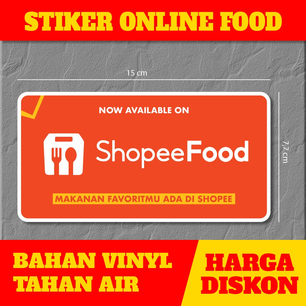 Jual Stiker Online Food Shopee food landscape untuk restoran atau ...