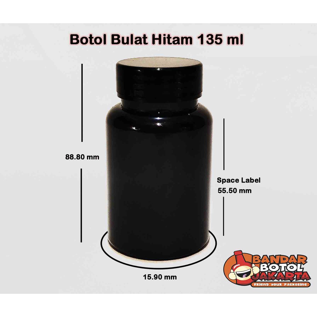 Jual Botol Bulat 135 ml Hitam | Shopee Indonesia