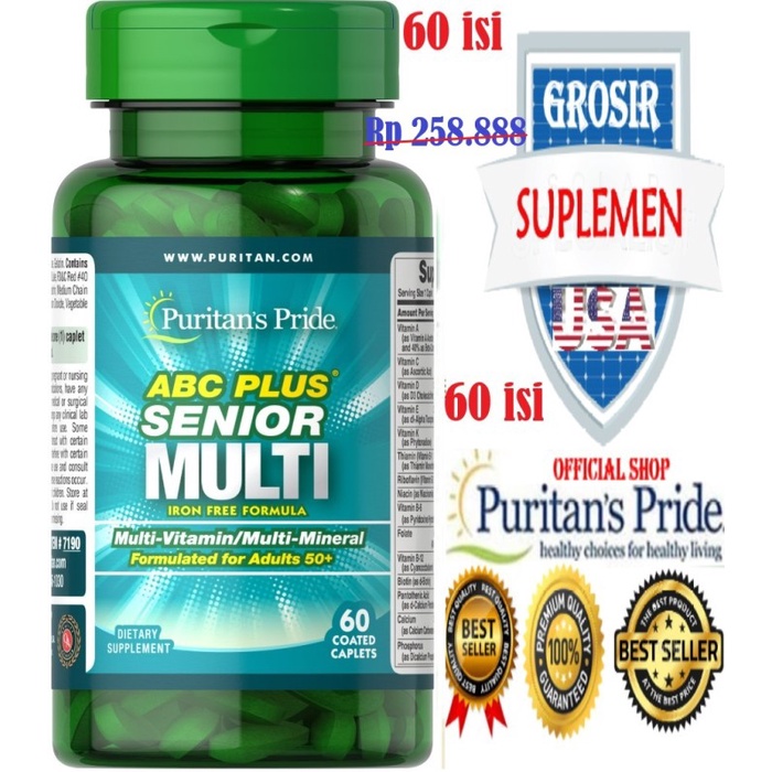 Jual PROMO PURITAN ABC Plus Senior Multivitamin & Mineral - |120CAP ...