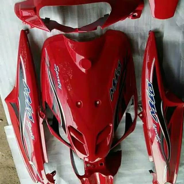 Jual Full body halus YAMAHA MIO SPORTY warna merah cabe + stiker ...