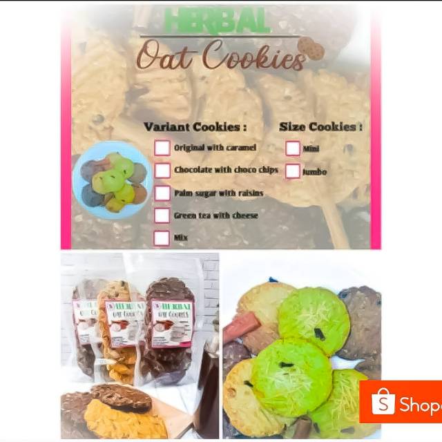 Jual Cookies Sehat dan Nikmat | Herbal Oat Cookies (ukuran mini ...