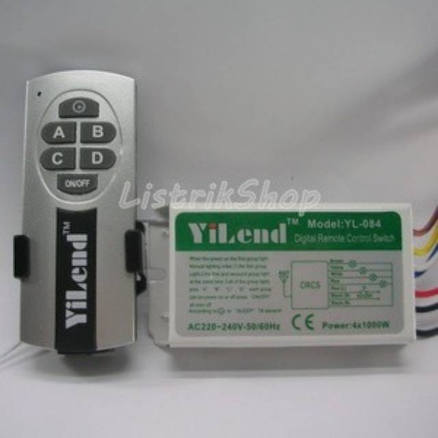 Jual Saklar Remote / Remote Control Switch 4 Way - Yilend | Shopee ...