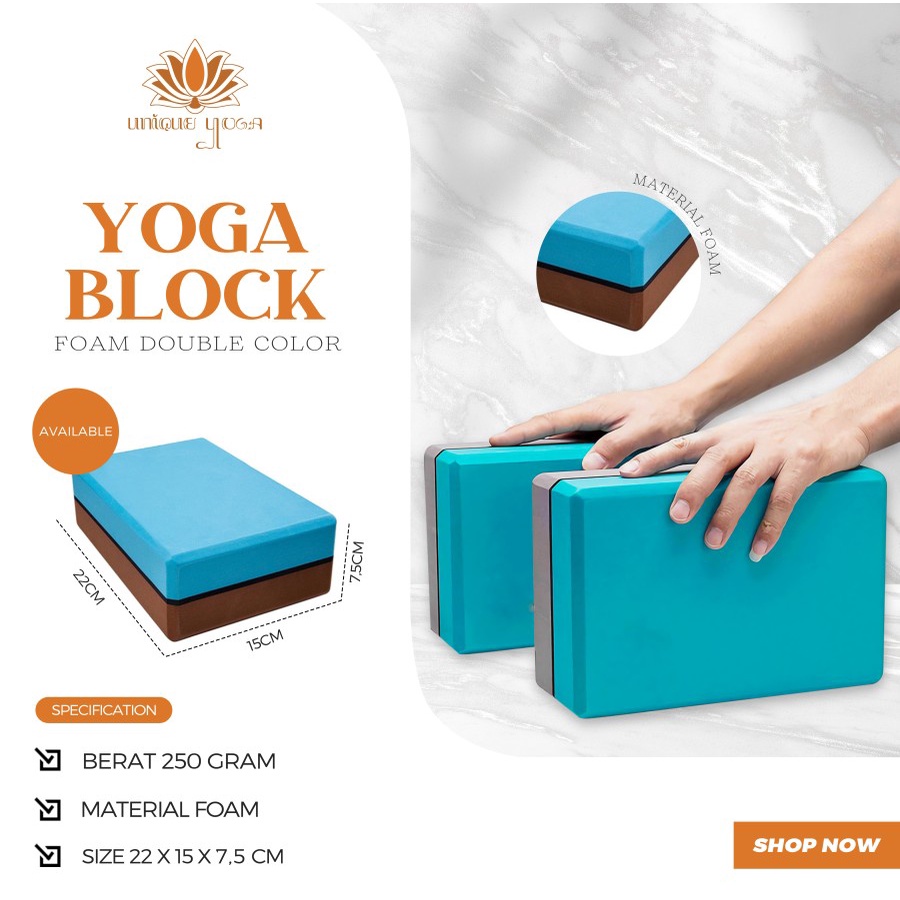 Jual Block Foam Yoga Double Color / Balok Yoga Brick Murah Warna ...
