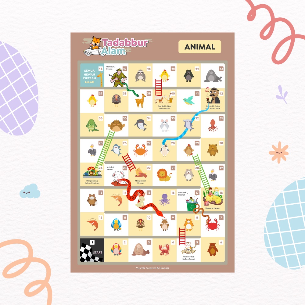 Jual POSTER LAMINASI Ular Tangga Islami Terbaru | Gratis 2 Bidak (pion ...