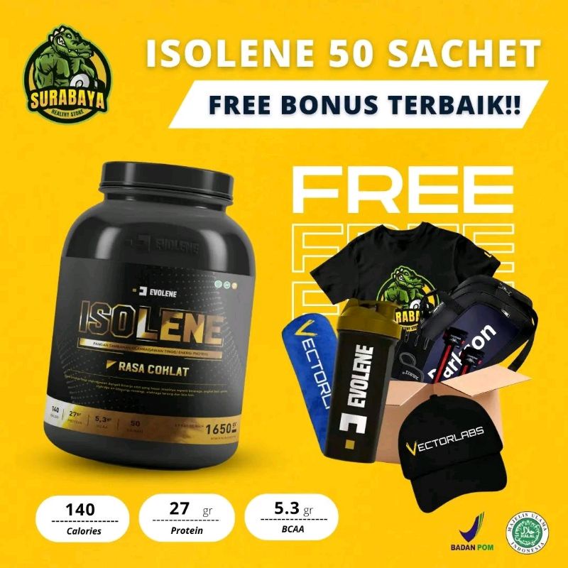 Jual EVOLENE ISOLENE 50 SACHET SERVING 1.650 GRAM WHEY PROTEIN ISOLATE ...