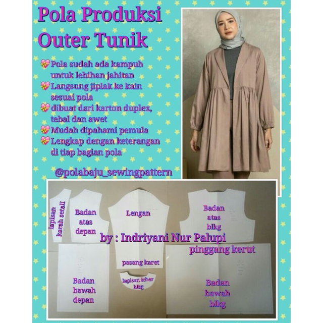 Jual Pola Produksi outer 08 / Pola blazer / Pola baju / pola cardigan | Shopee Indonesia