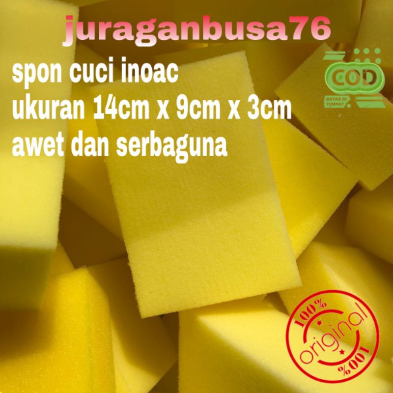 Jual spon cuci piring inoac busa spon cuci ukuran 14cm x 9cm x 3cm awet ...