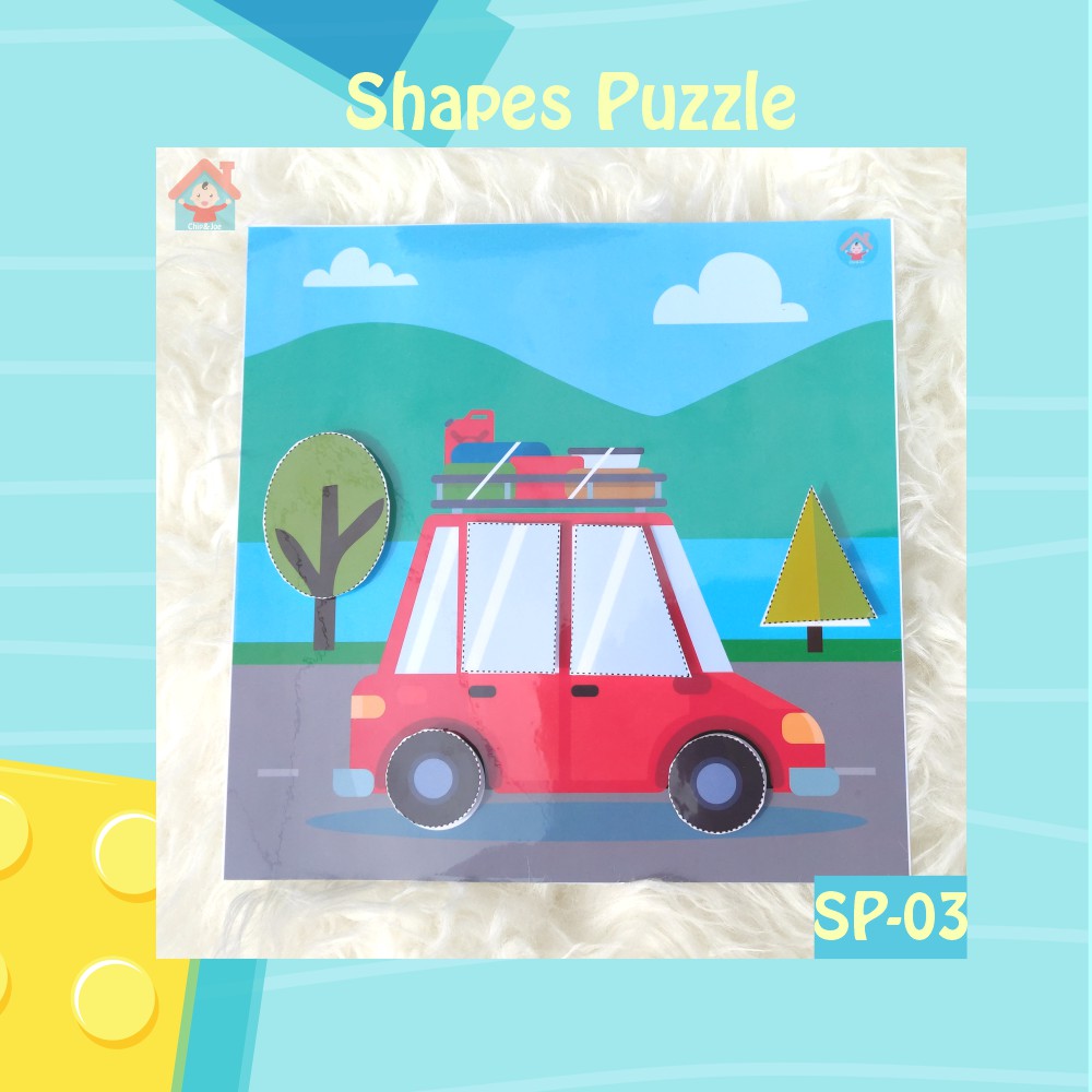 Jual Shapes Puzzle Bentuk Belajar Bentuk Montessori Worksheet Printable ...