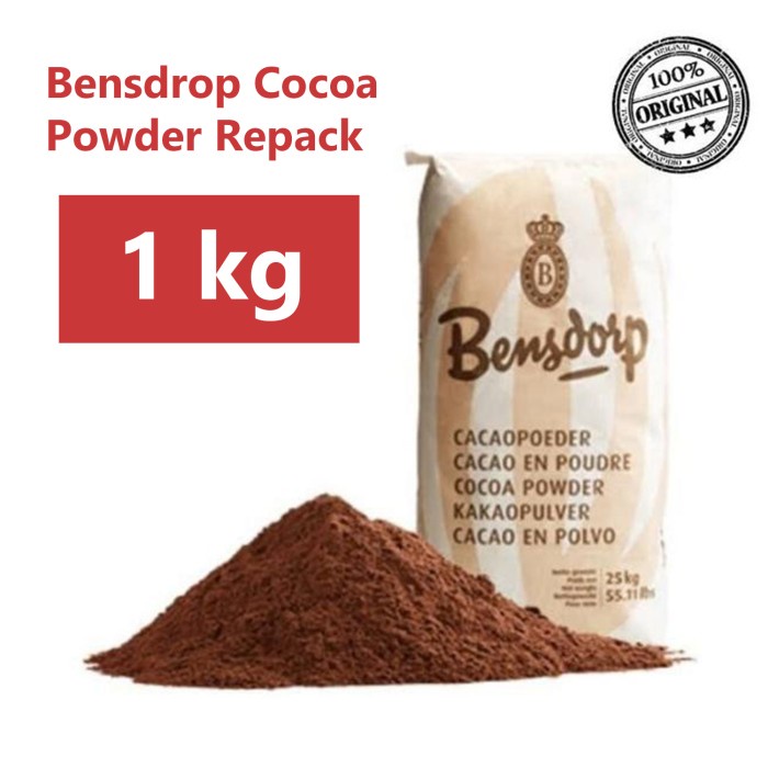 Jual Bensdrop Bubuk Cokelat 1kg Bensdorp Pure Cocoa Powder Coklat ...
