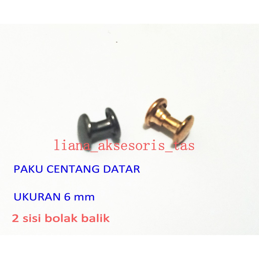 Jual PAKU CENTANG DATAR PER 50 SET UKURAN 6 MM WARNA LIGHT GOLD, HITAM ...
