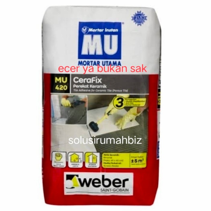 Jual mortar mu per100g ecer 420 utama perekat keramik cerafix mu420 ...