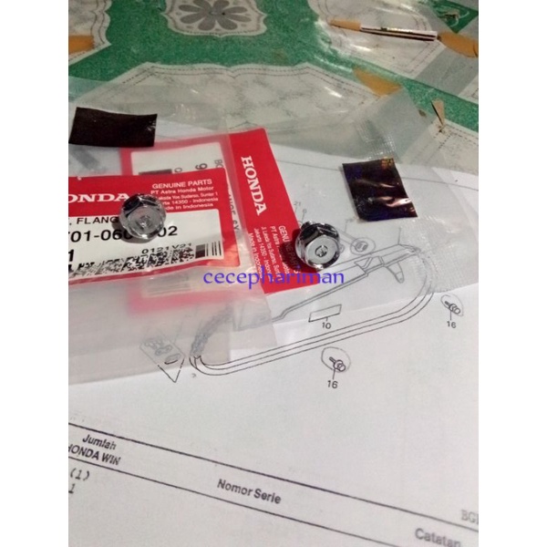 Jual baut tutup rantai Honda win 100 original ahm | Shopee Indonesia