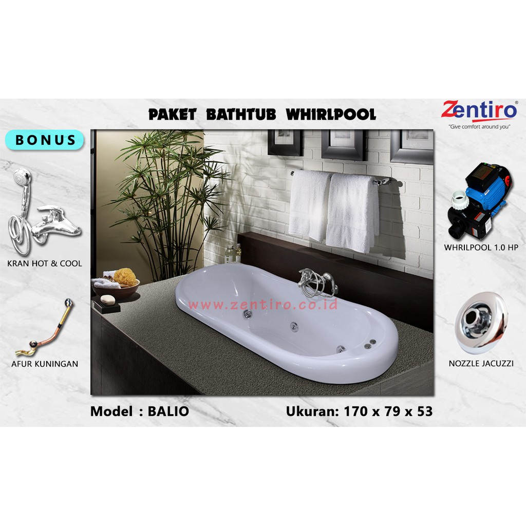 Jual BATHTUB WHIRLPOOL || BATHTUB JACUZZI ZENTIRO BALIO | FREE PACKING ...