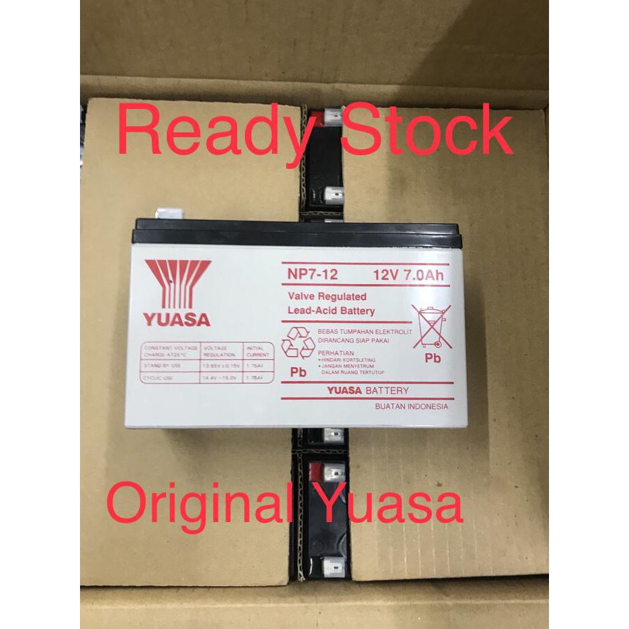 Jual Baterai Aki Kering Yuasa 12v 7Ah Aki Kering Ups Yuasa Np7-12 12V 7Ah | Shopee Indonesia